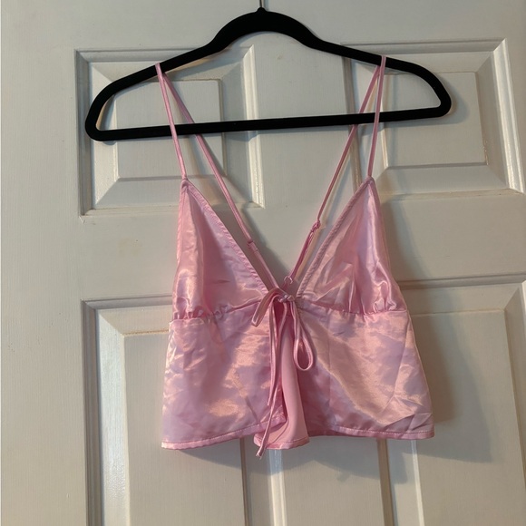 H&M | Tops | Hm Light Pink Satin Top | Poshmark